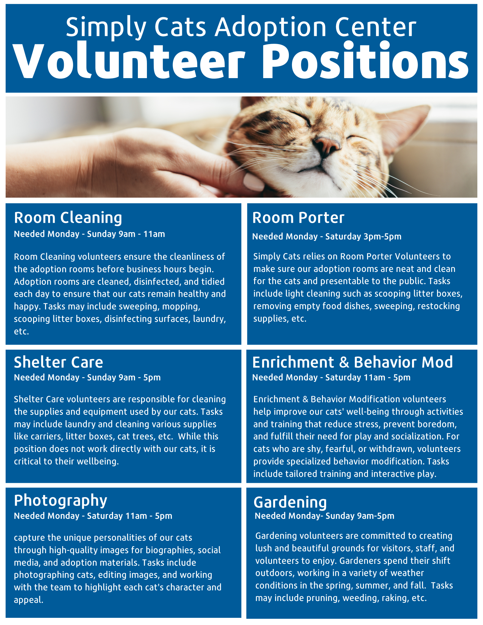 Join Our Volunteer Team | Volunteer | Simply Cats